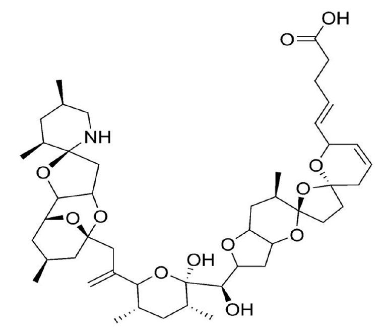 Chemical structure of azaspiracid-1 (aza1) (adapted from