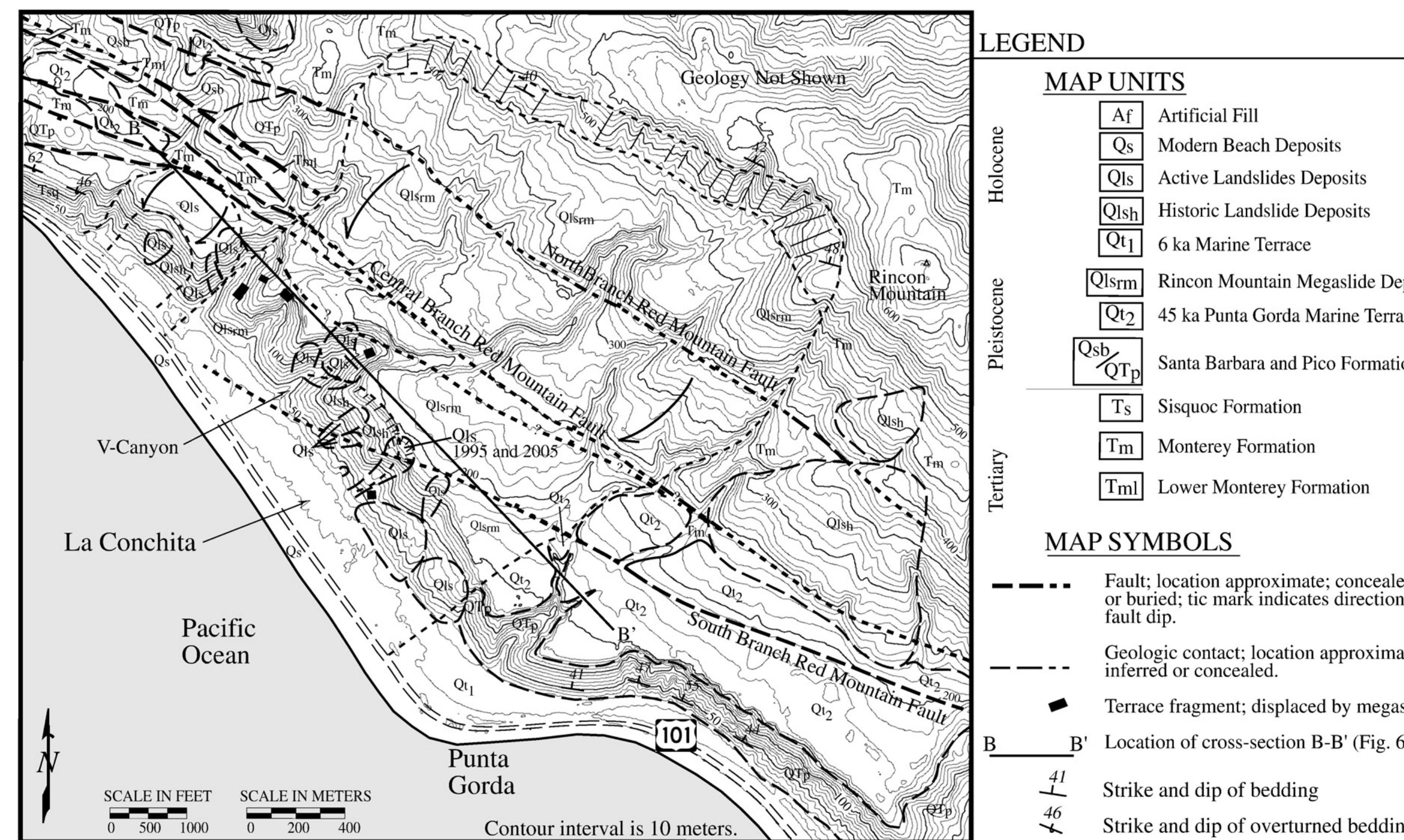 Figure 4 - from Rincon Mountain megaslide: La Conchita,