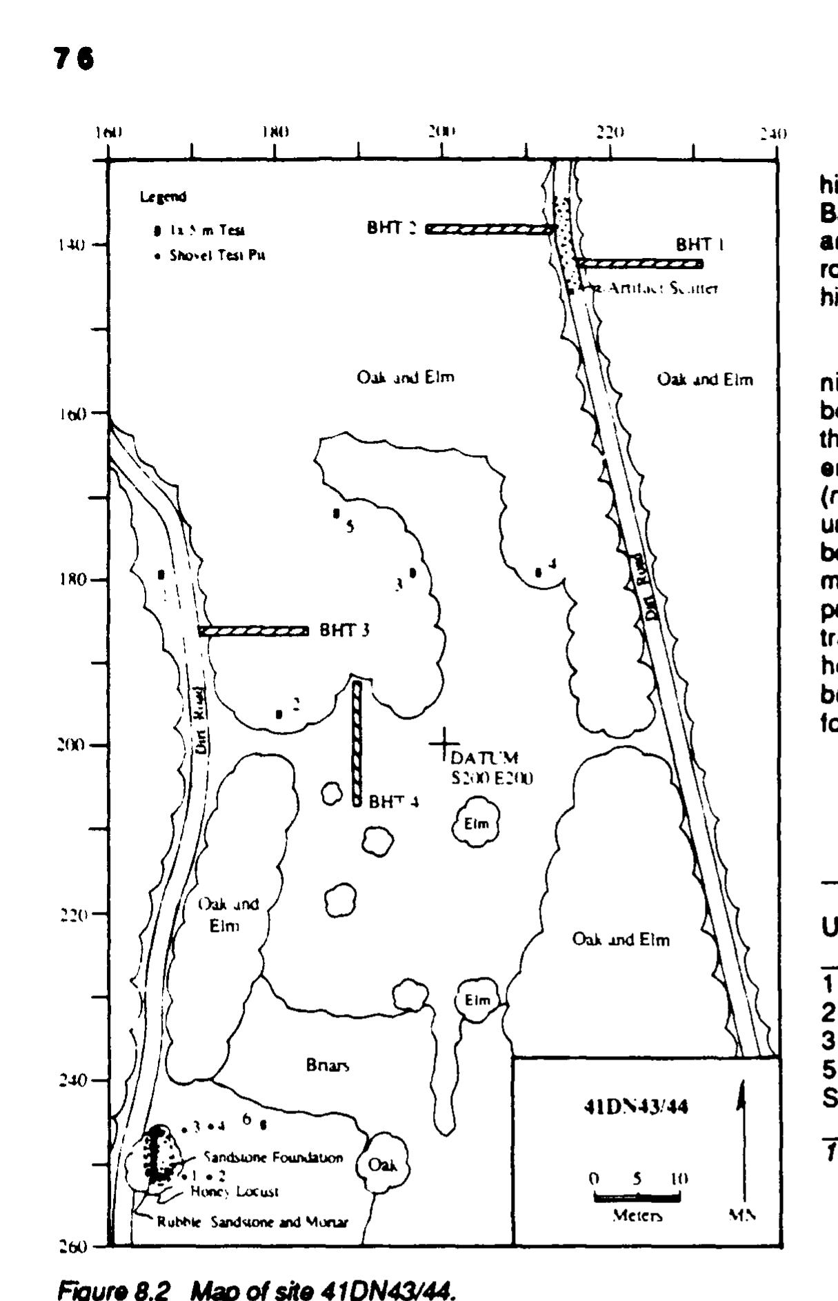 Loundation, the reported sandstone outcrop, and the artifact