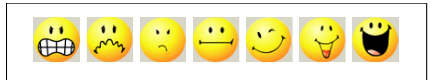 2: the example of the smiley faces assessment scale used to