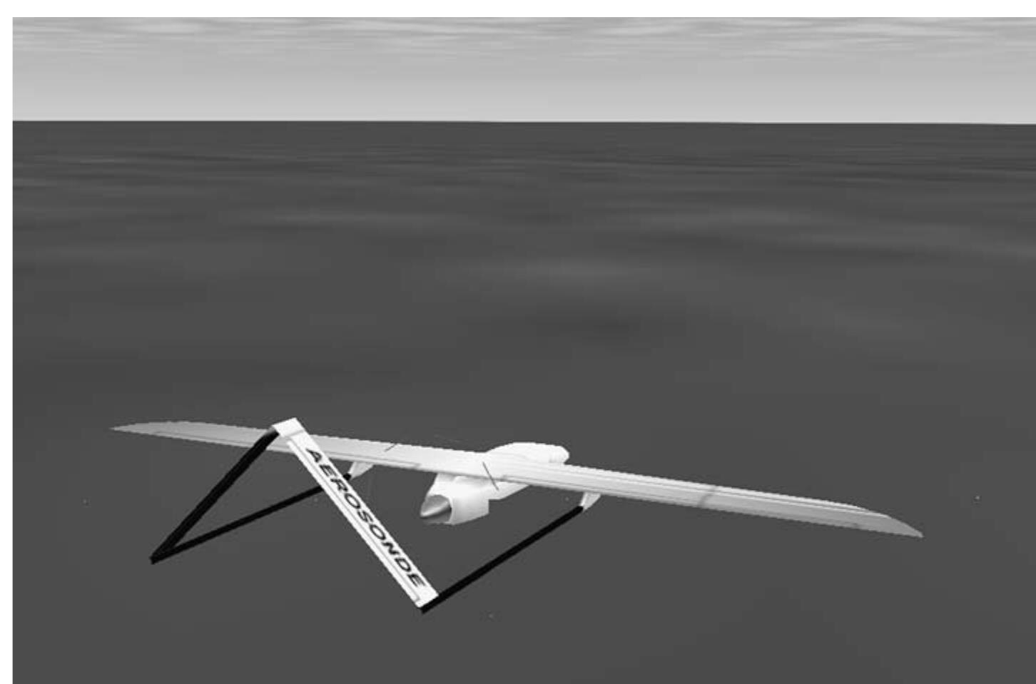Aerosonde uav view in flightgear while simulation is running