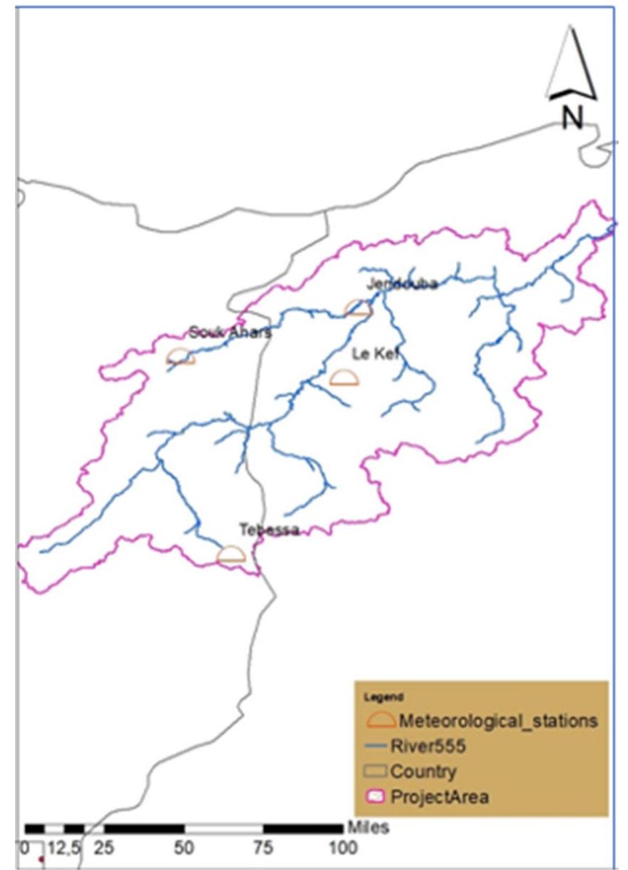 The positions of the meteorological stations at the mrb in