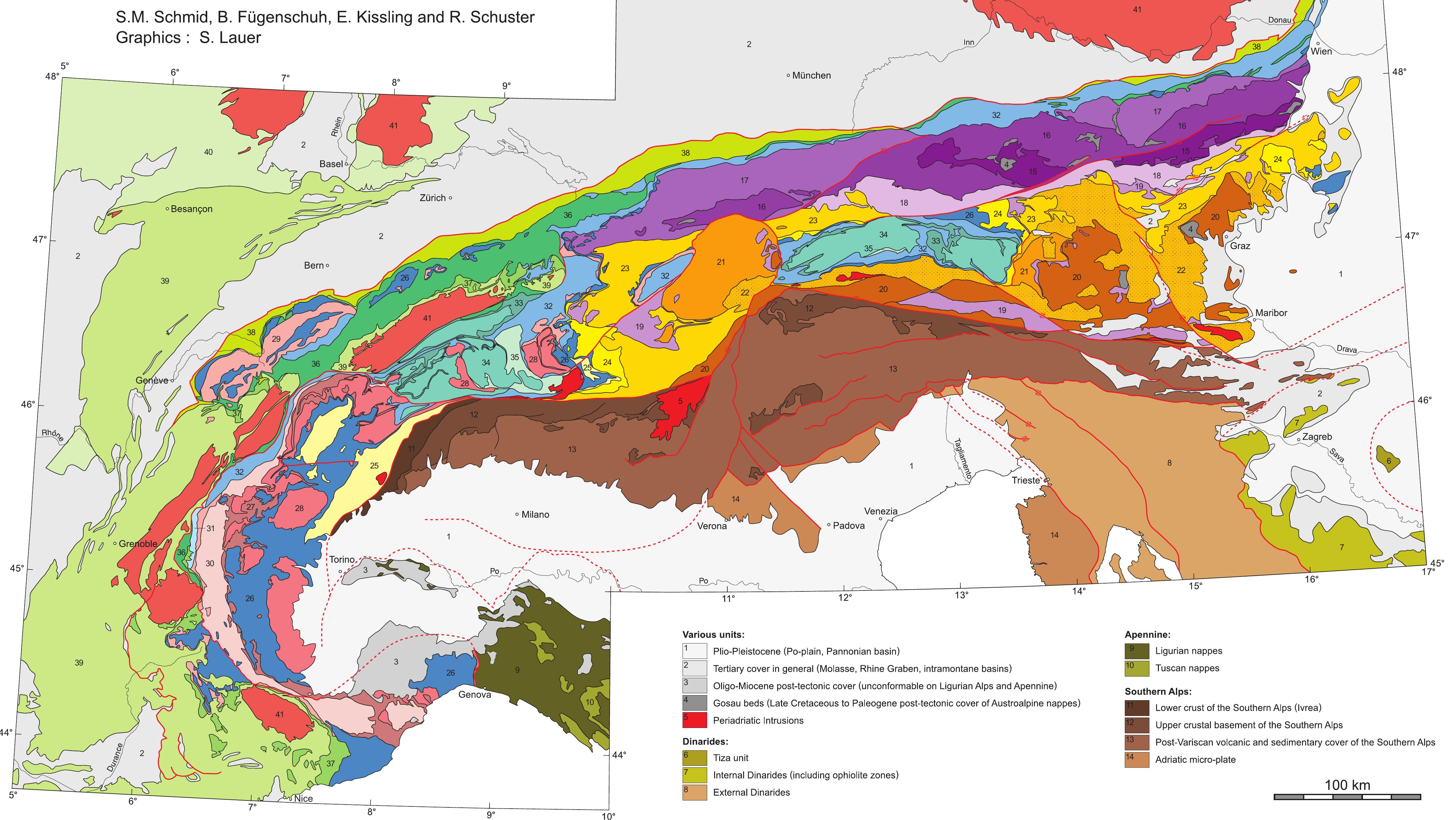 Figure 5 - Tectonic map and overall architecture of the