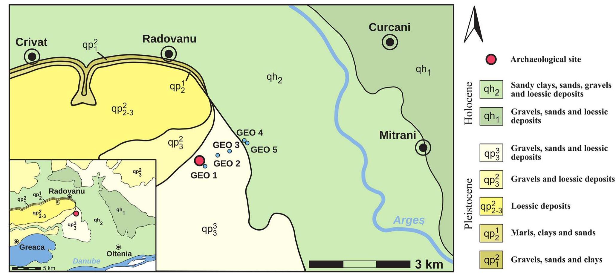 Simplified geological map of the area around radovanu