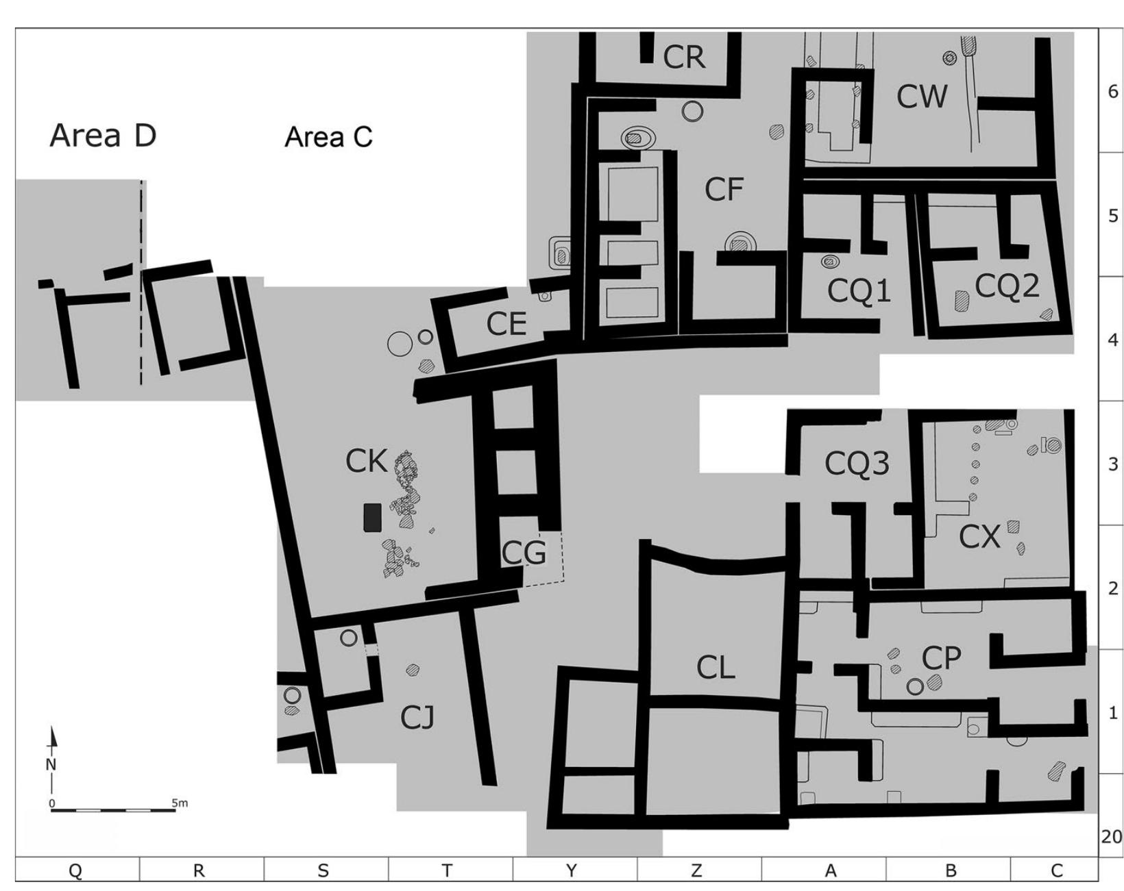 11. schematic plan of strata c-la and d-1a (=fig. 12.2c)
