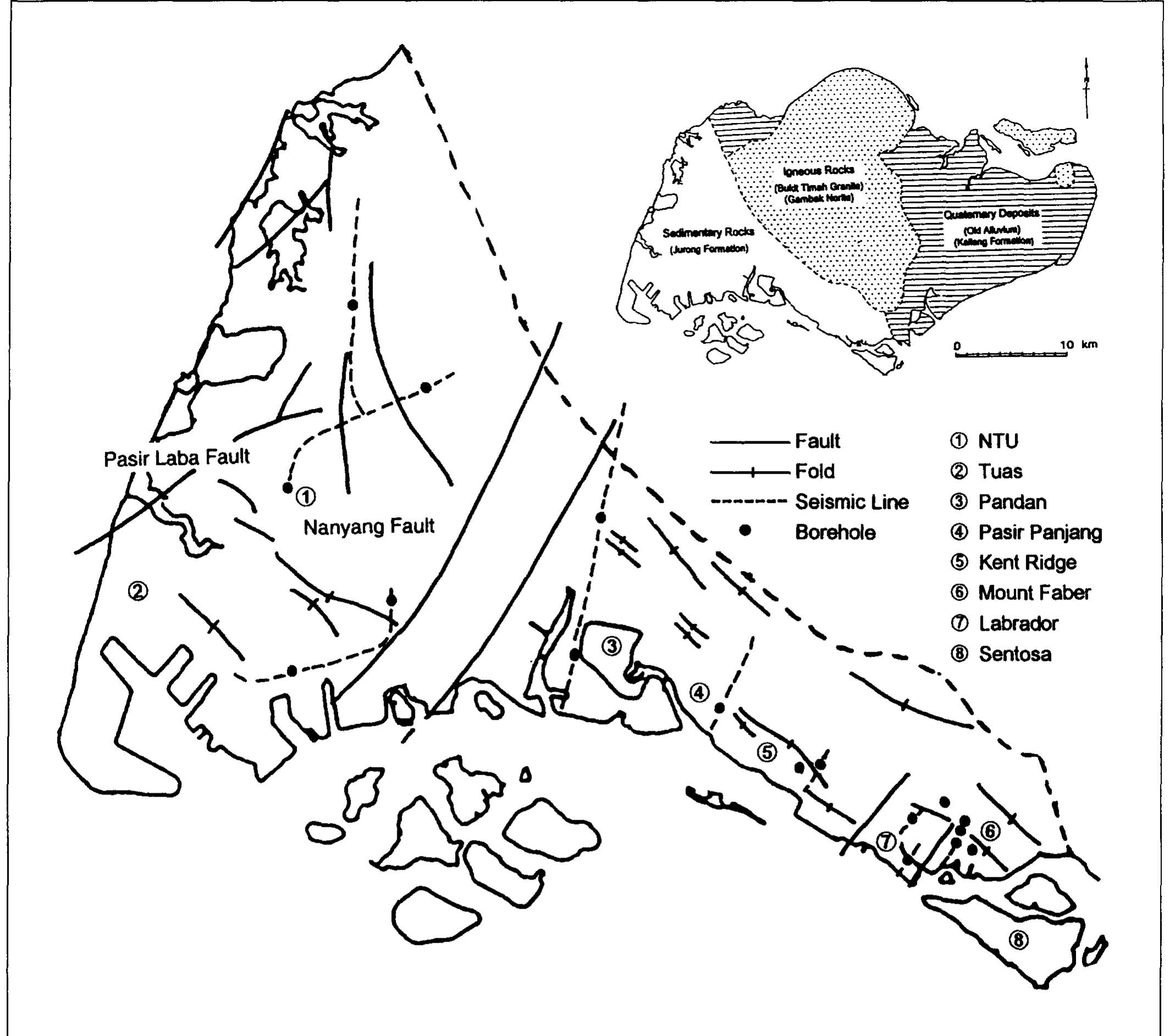 Simplified geological map of singapore and layout of