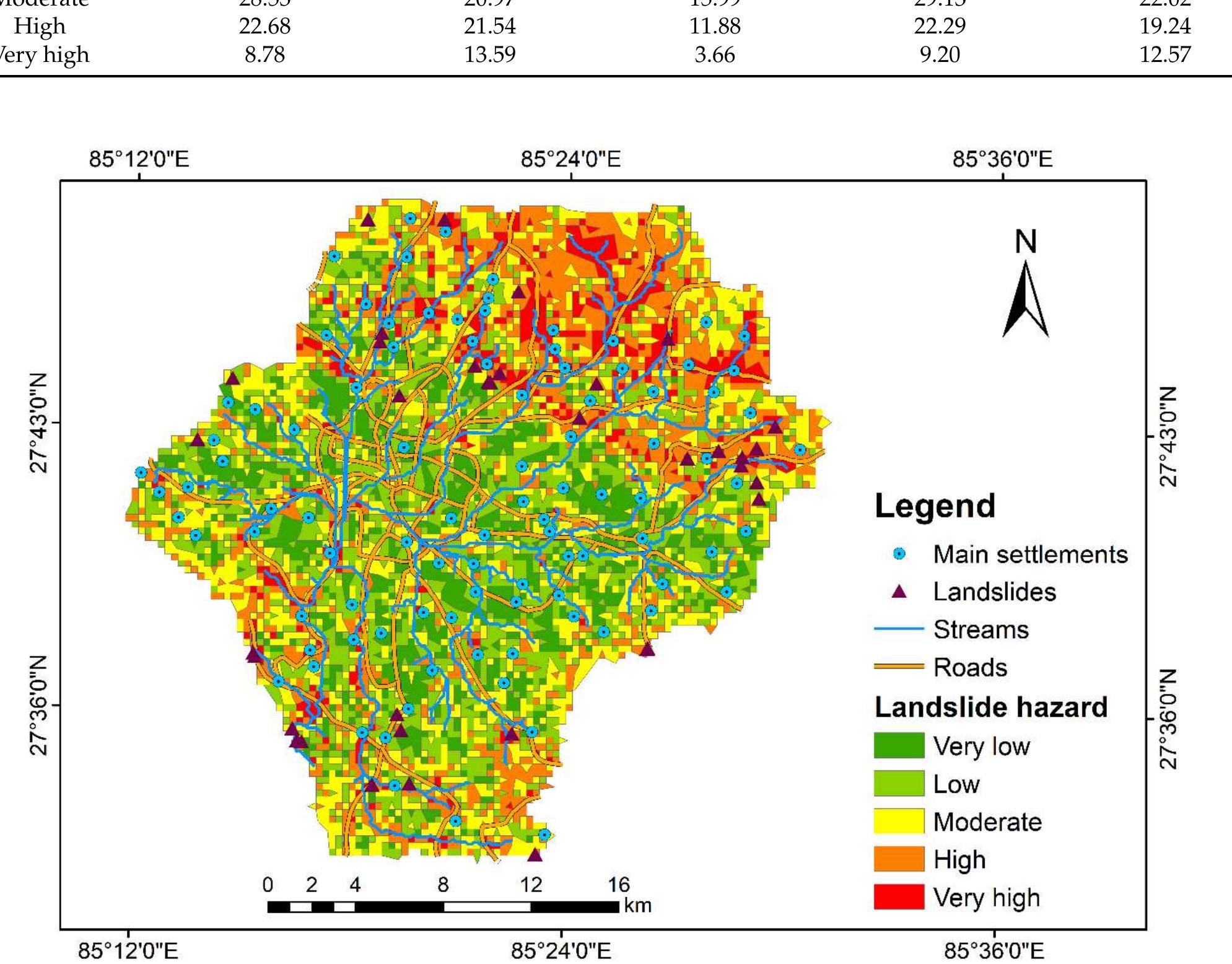 Landslide hazard map for kathmandu valley.