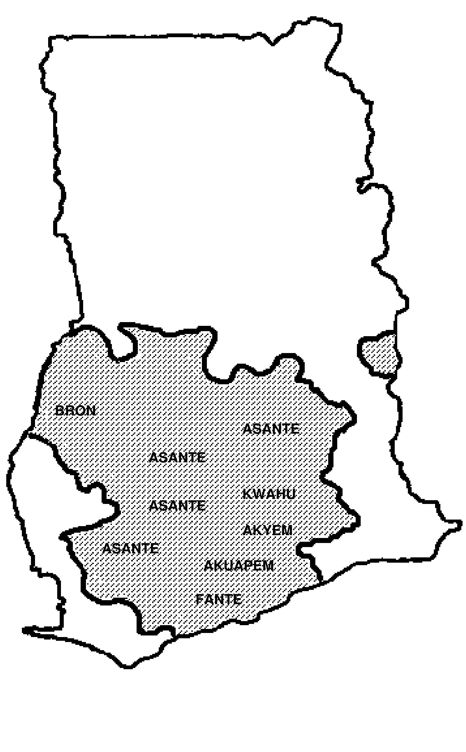 Appendix 1: a map of ghana showing the akan dialects.