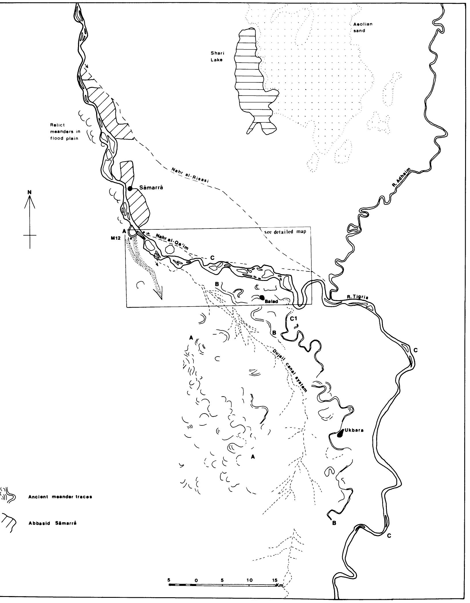 ‘ig. 3. general map showing the changing course of the
