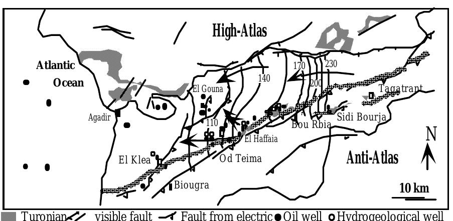 A: structural map of turonian aquifer.