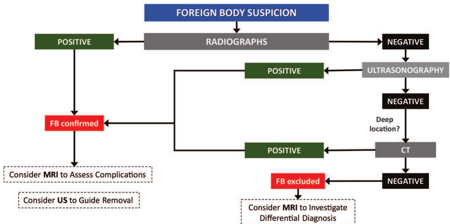Flowchart shows the fb imaging assessment algorithm.