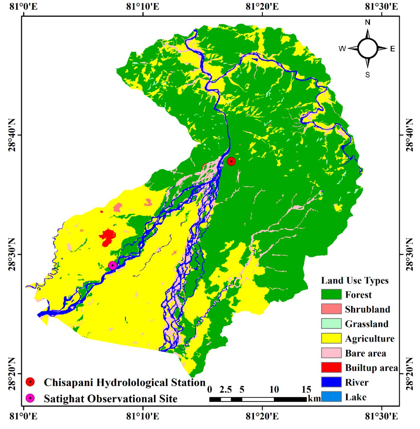 Land-use classification map of the study area.