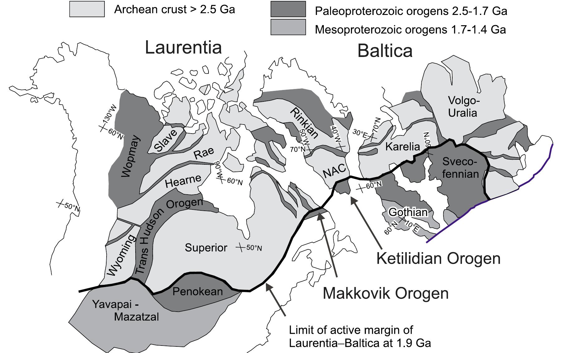 Summary geological map of laurentia (north america and