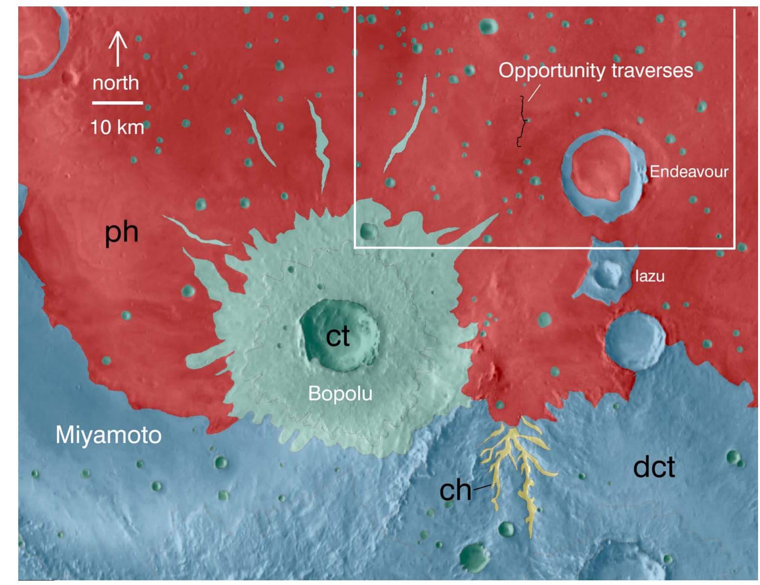 Geologic map for the southern portion of the meridiani