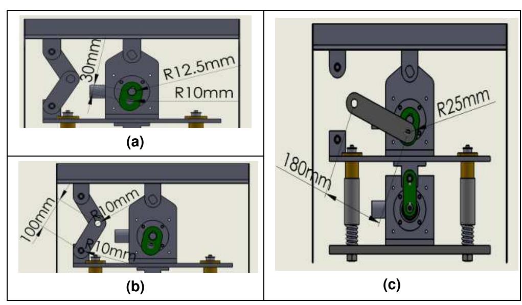 Design of the roll axis structure, (a) dimensions of the