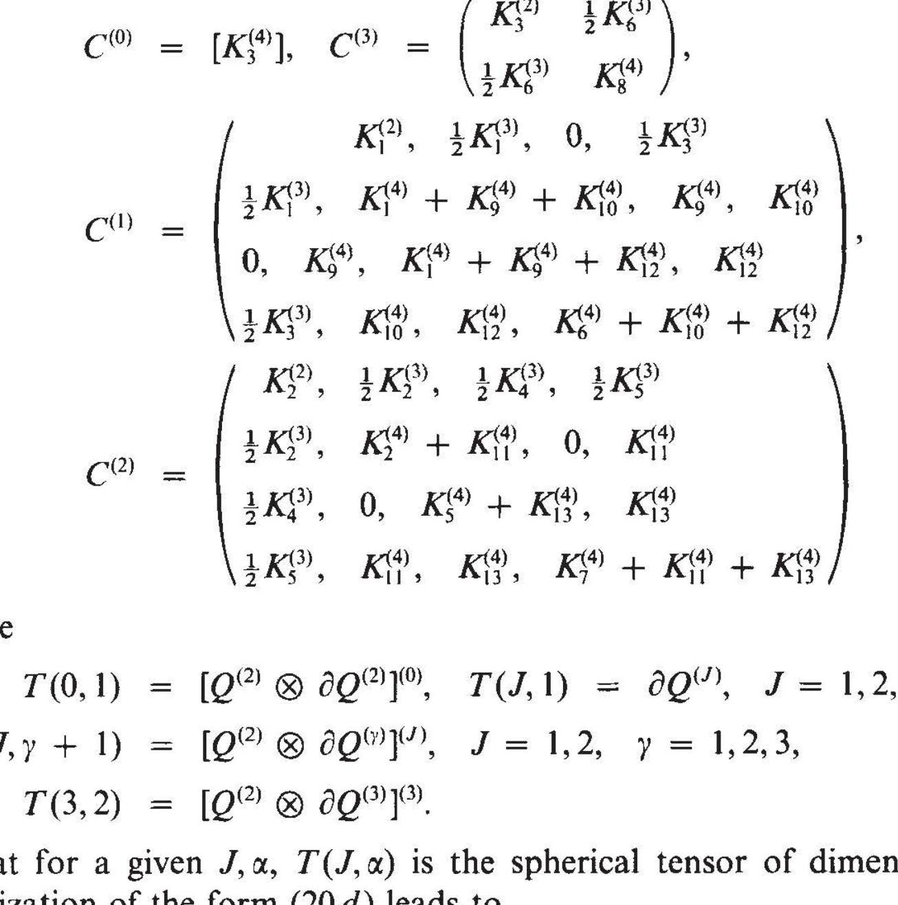 Where matrices c”? are defined as 5. oseen-frank theory and