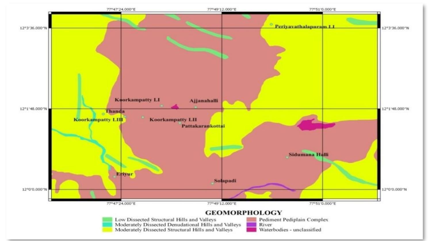 Geomorphology map of the study area. trivalent/§e-ge: