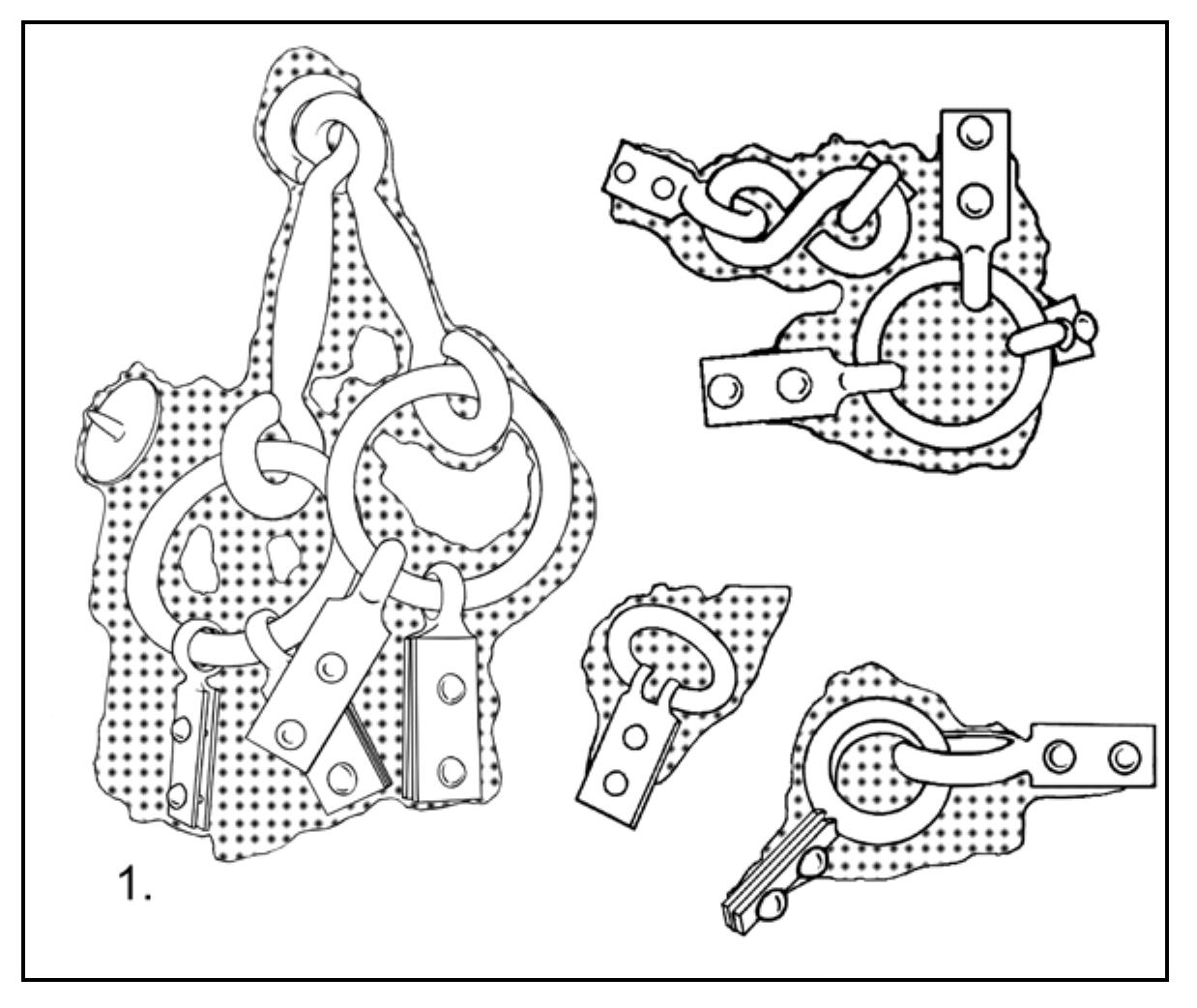 7 saltwood 5: 1. iron snaffle-bit, ancillary bridle fittings
