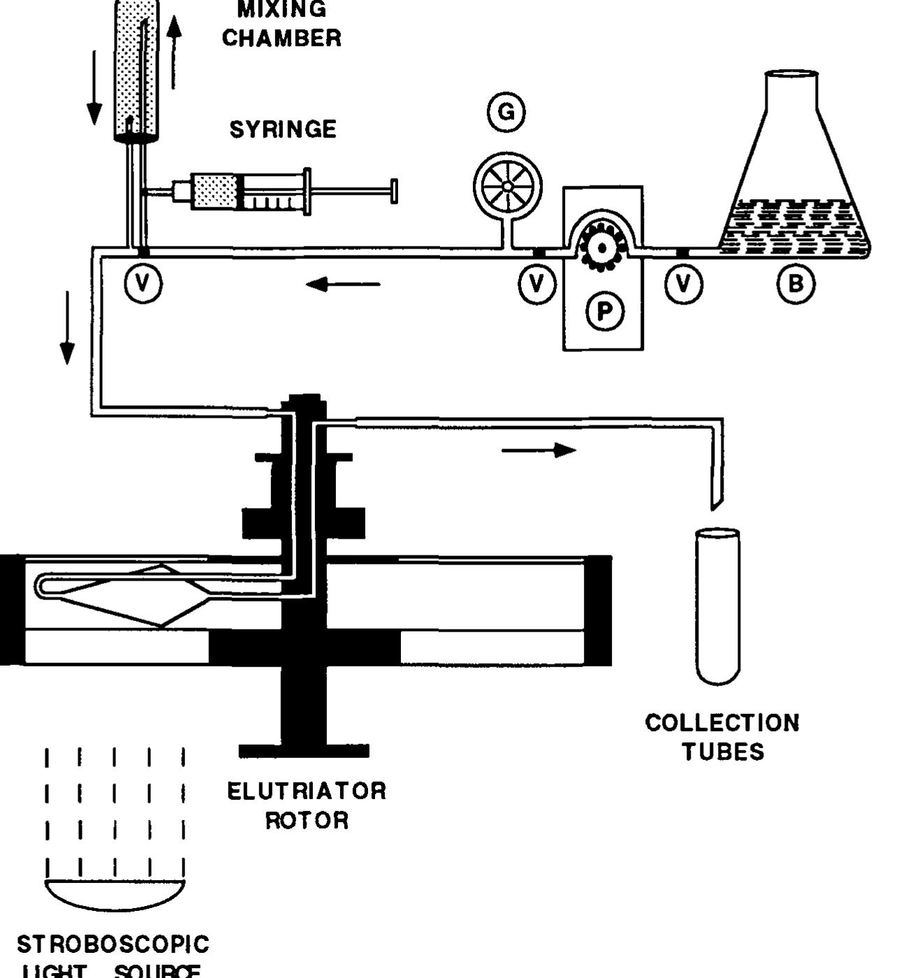 Fic. 4. diagram of counterflow elutriator, which