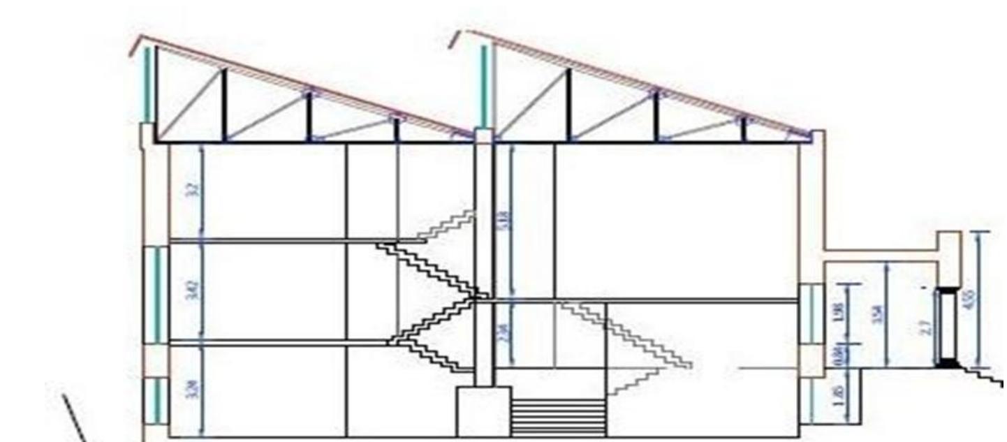 Side elevation of mechanical engineering building