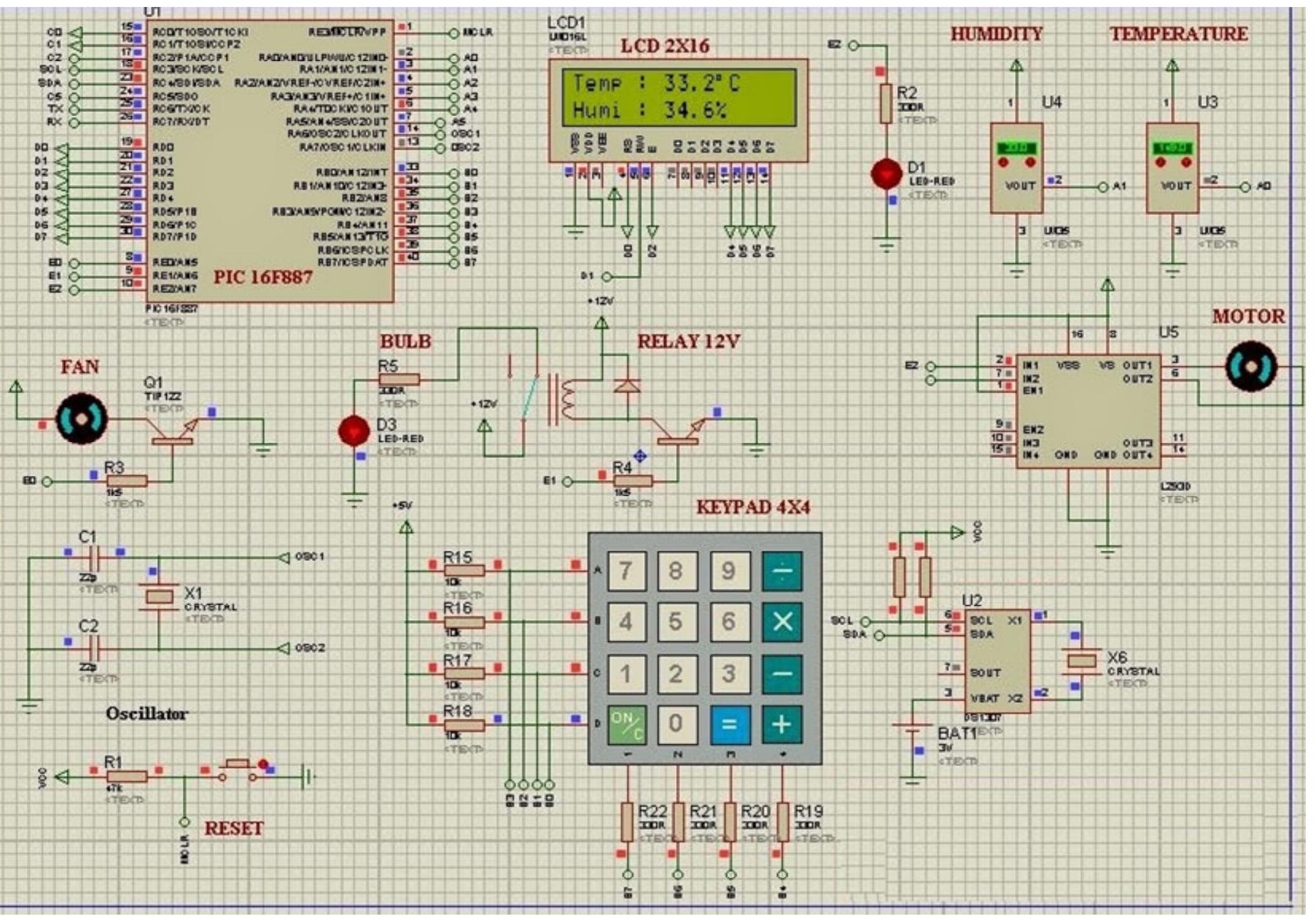 Circuit Diagram Of The Incubator Using Proteus Design Tool