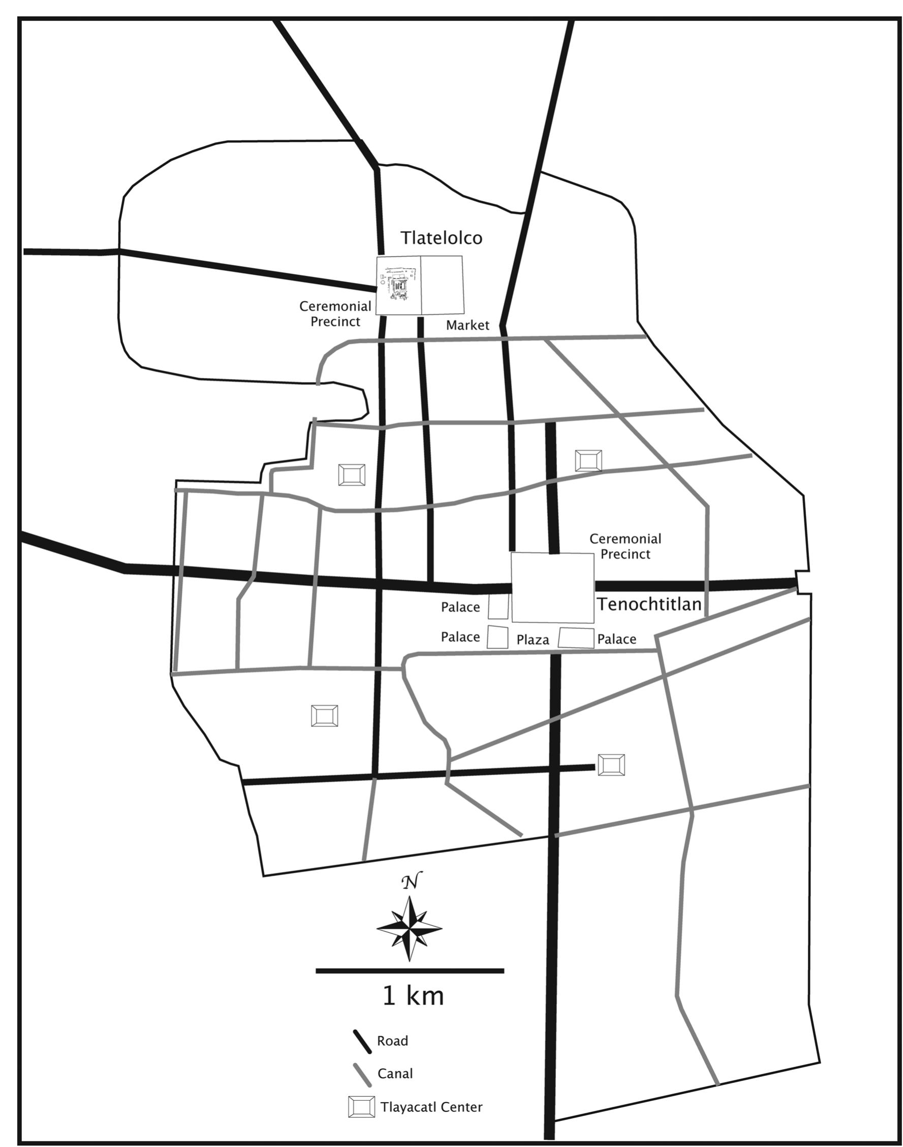 7. map of late aztec tenochtitlan (modified from calnek