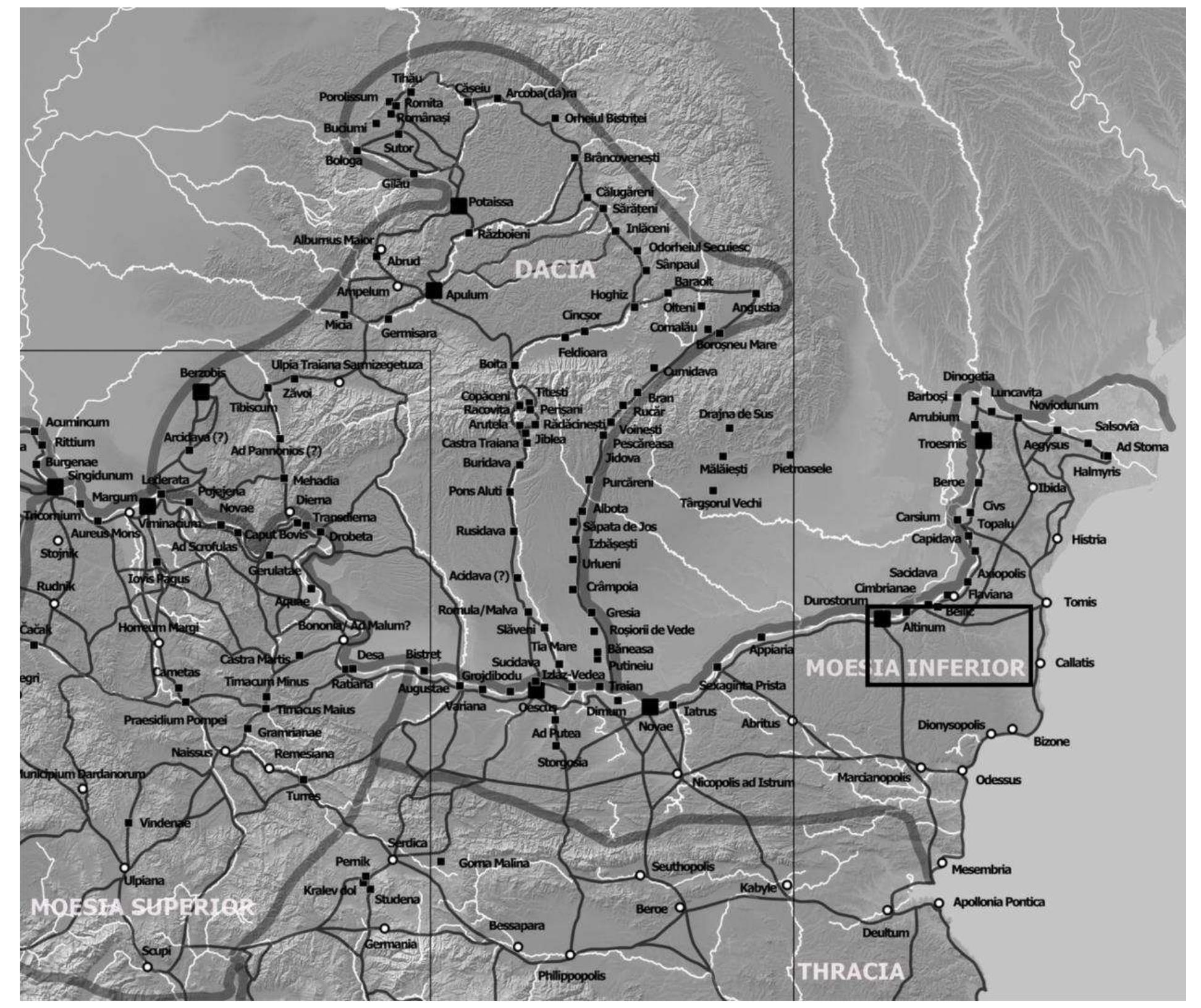 Map of moesia inferior in the 2"4-3 century ad. the term
