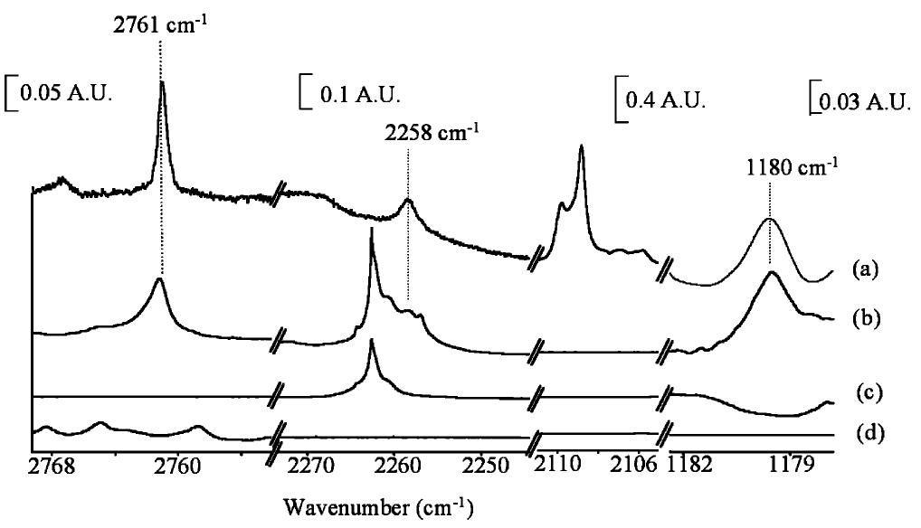 Comparison between the ftir spectra (argon matrixes, 10 k)
