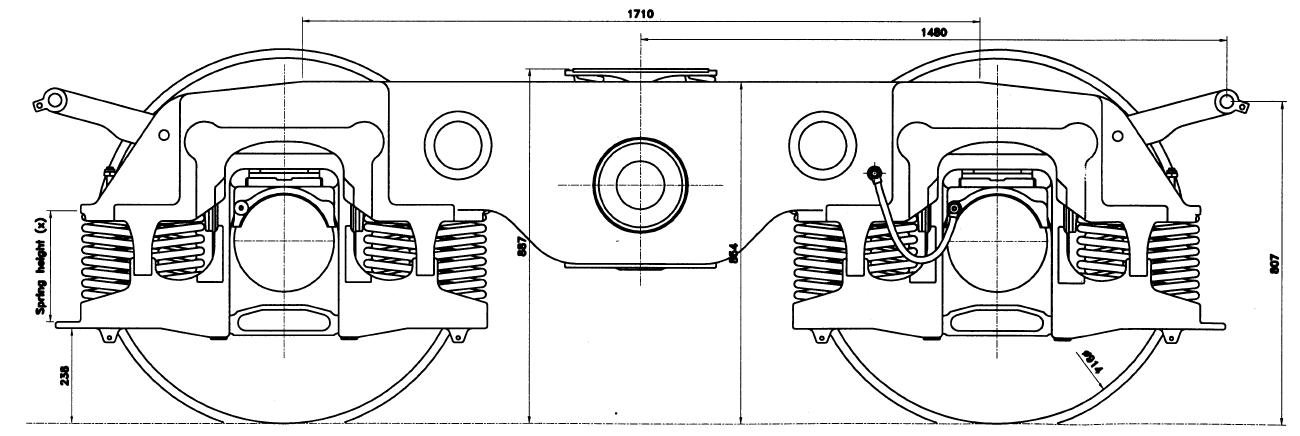 The axle motion bogie shown in figure 8-1 is derived from