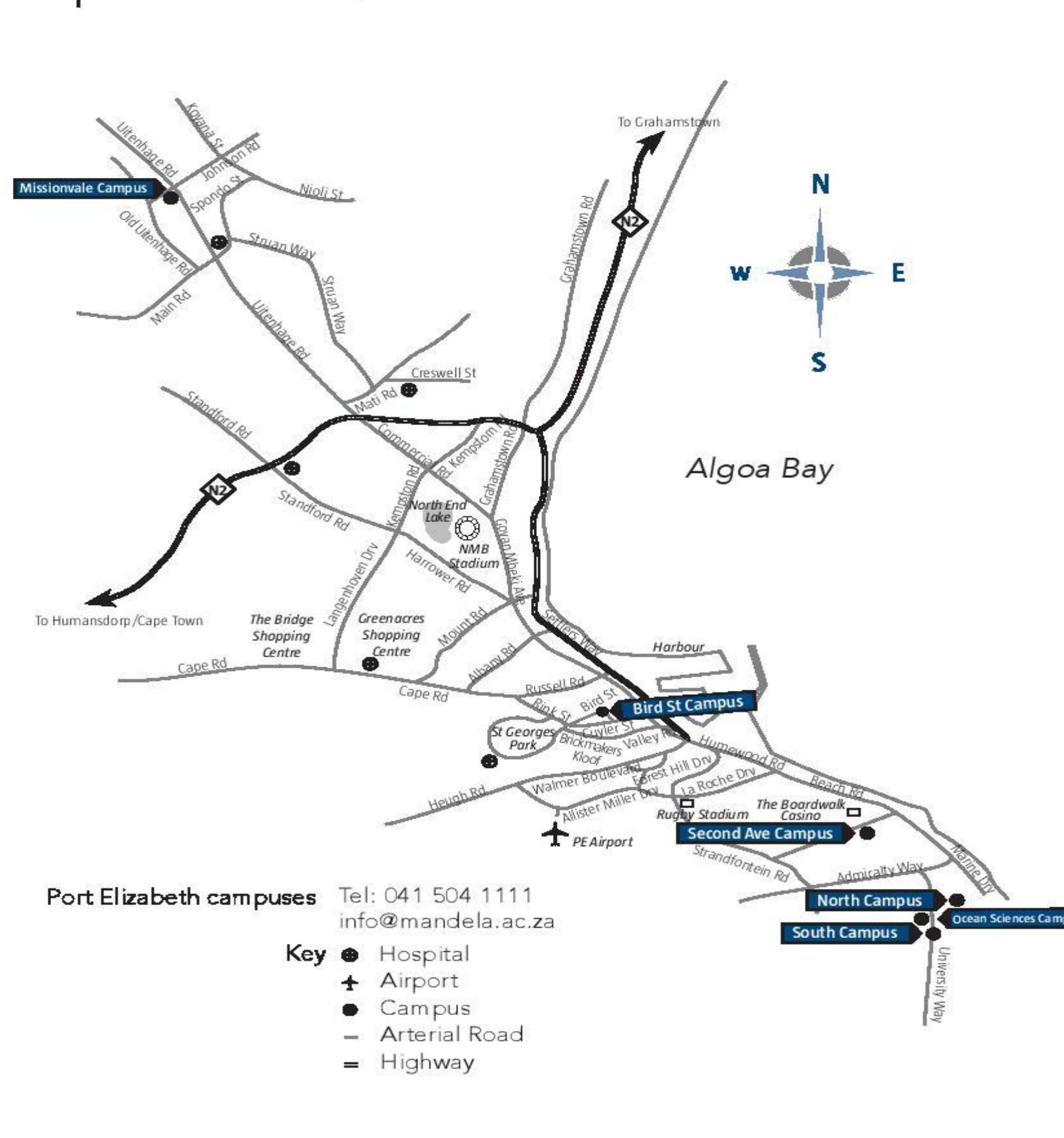 2 — the map of nelson mandela university showing the layout