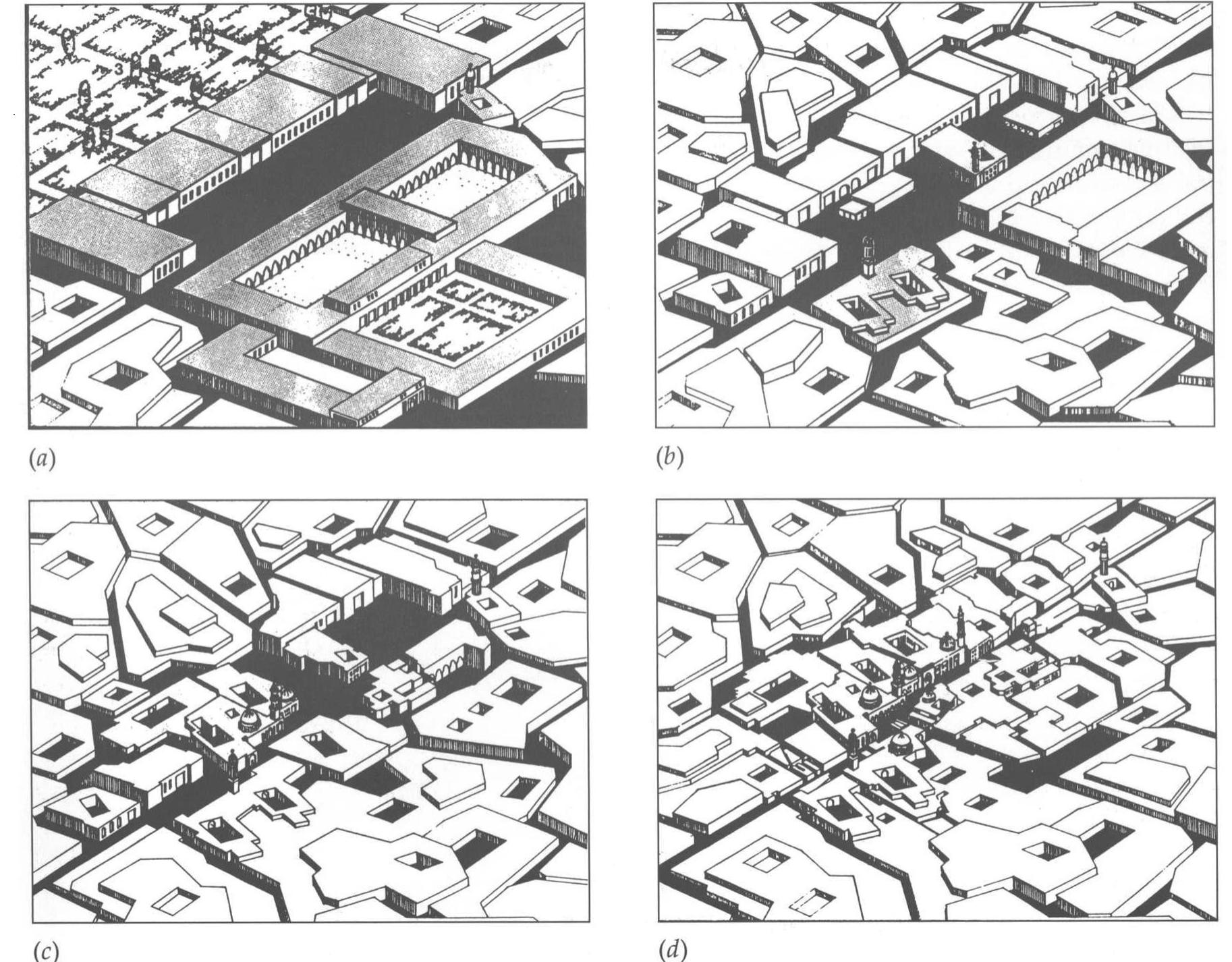 Transformations of bein al-qasrein. (a) fatimid period; (b)