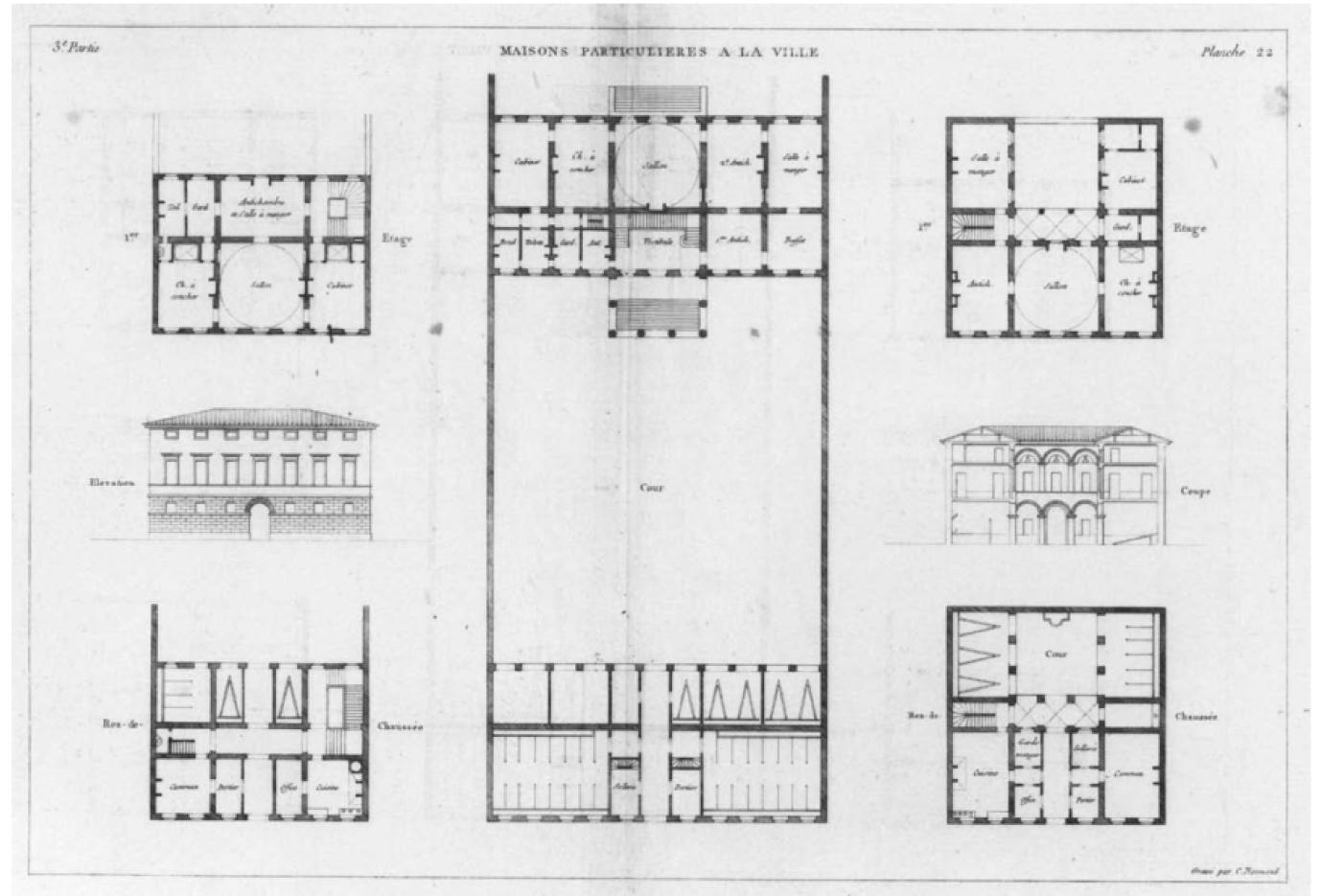 a sheet of a technical drawing made by durand. j-n-l