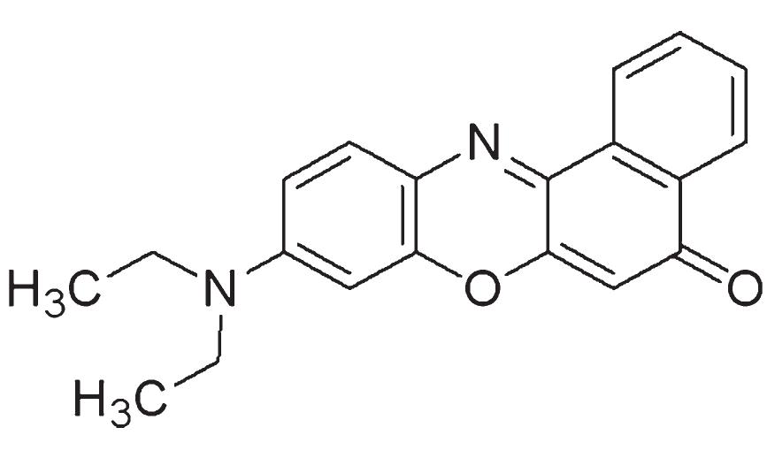 Structural formula of nile red.
