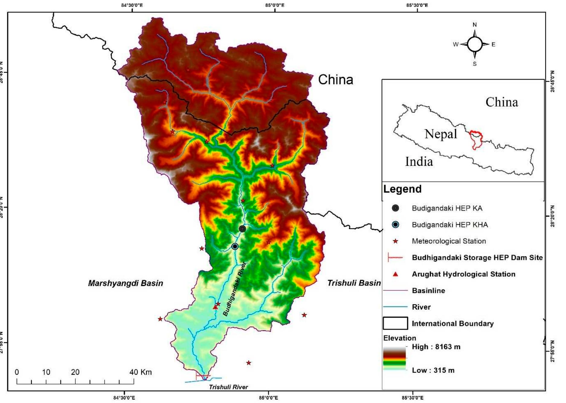 Location map of the budhigandki river basin. the brb is a