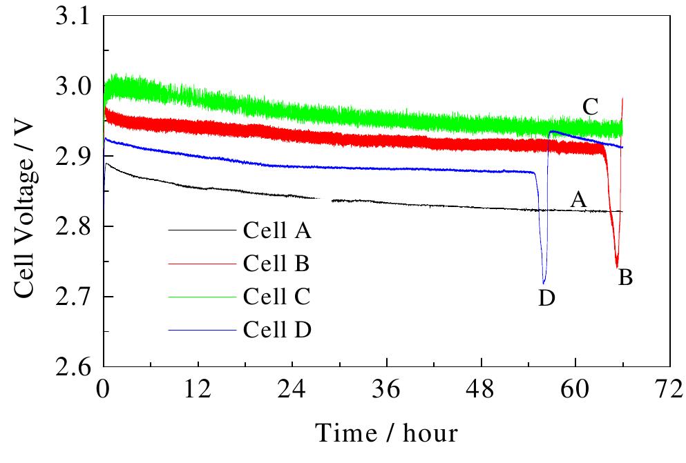 | typical cell voltage vs time at 450 am” as shown in fig.