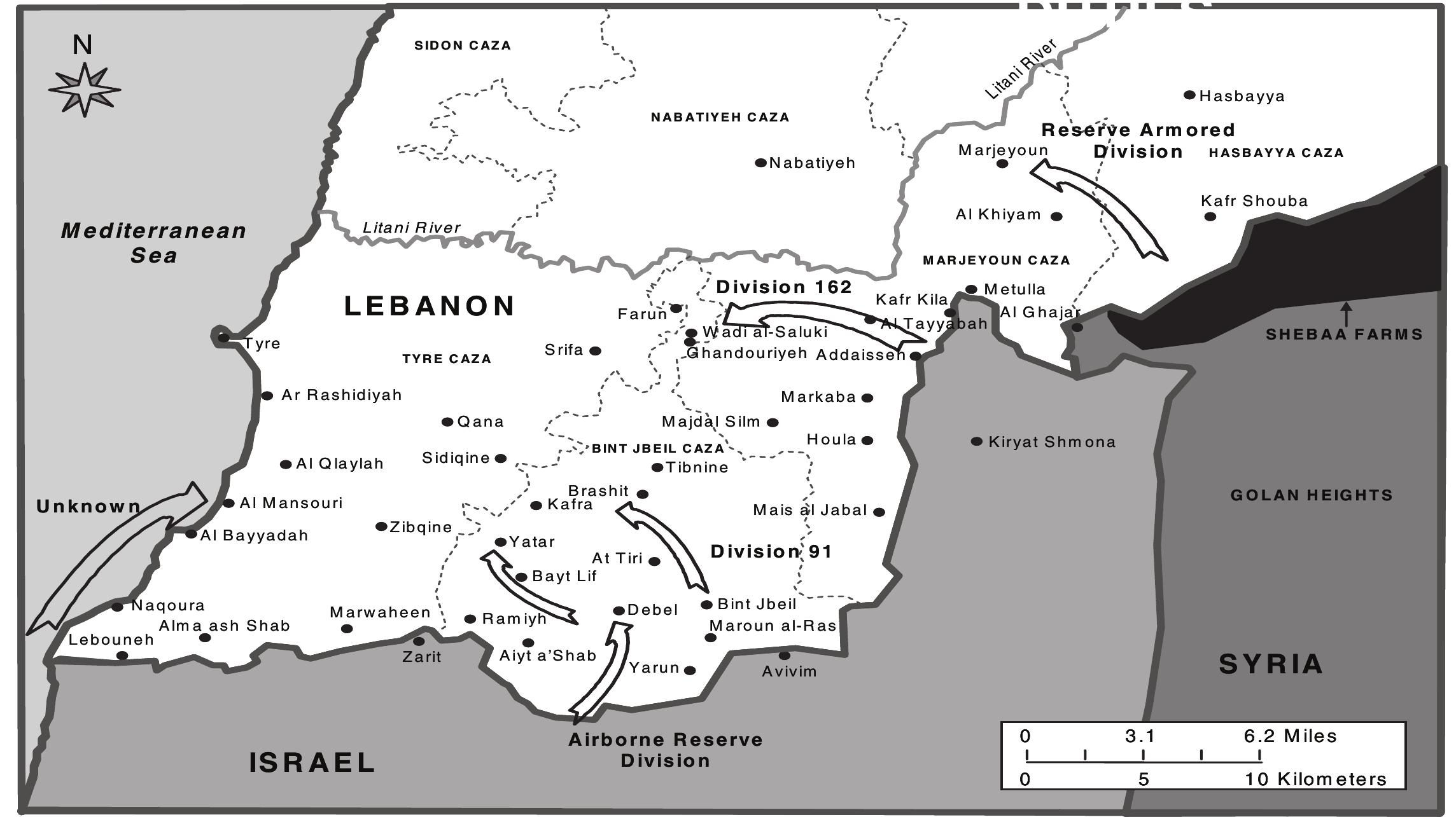 Map 4. drive to the litani
