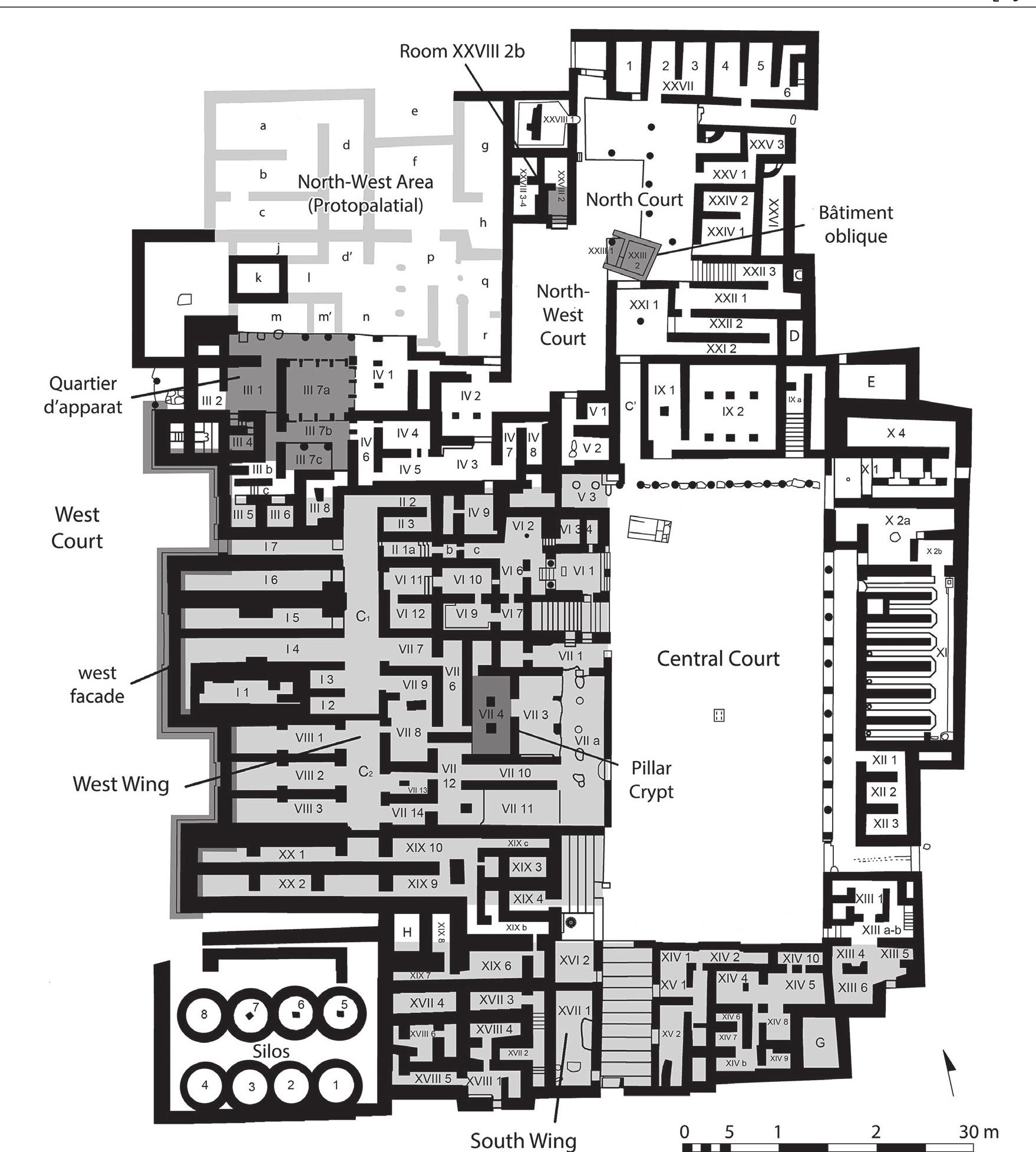 Schematic plan of the palace at malia in the neopalatial