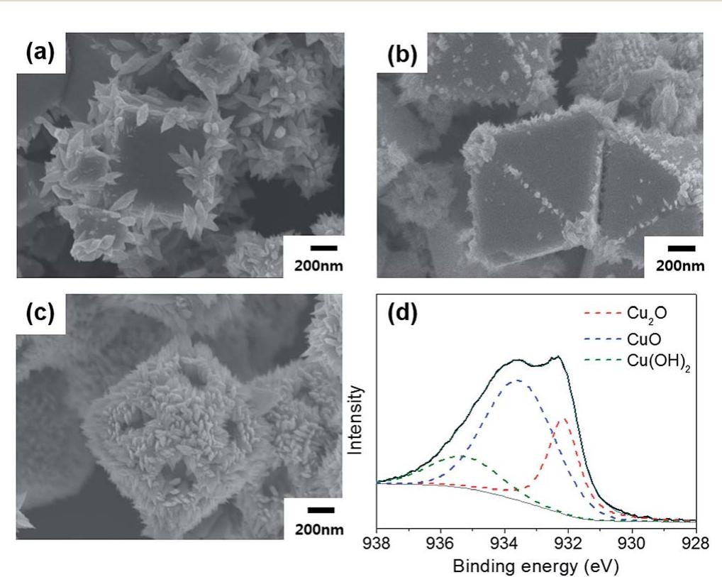 Sem images of (a) cubic, (b) octahedral, and (c) rhombic