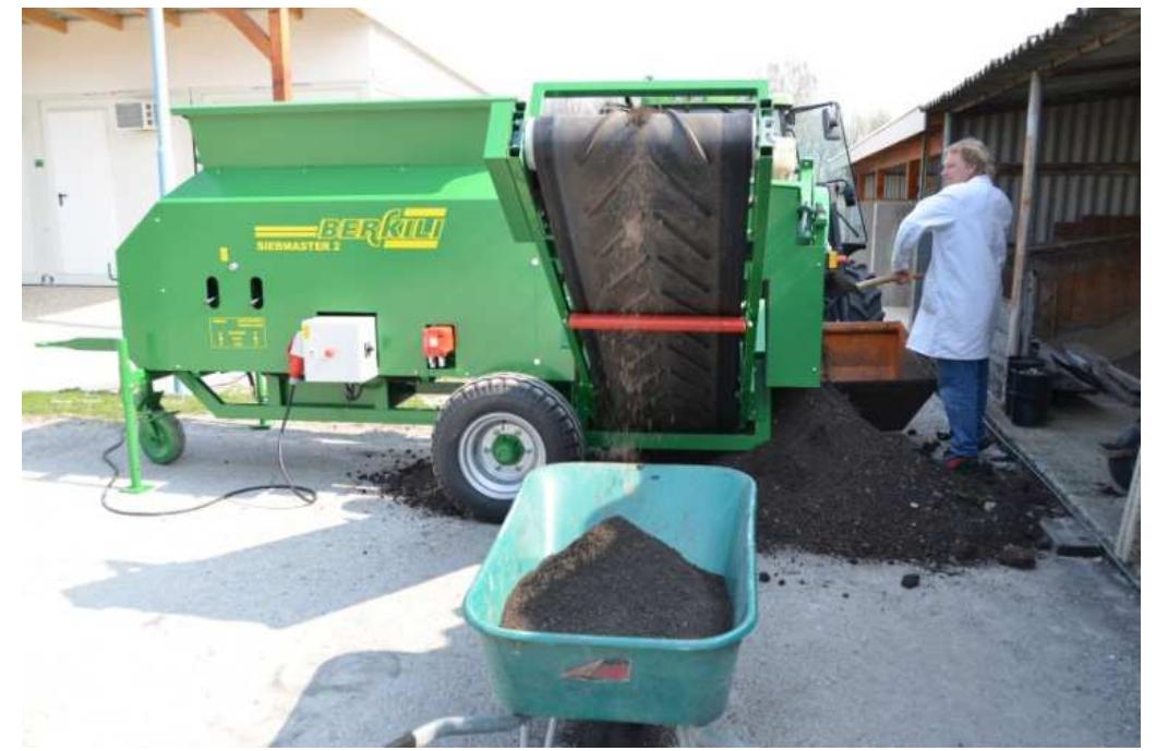 Motor operated rotary drum soil sieve machine increases the