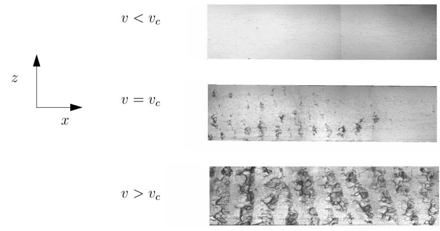 Photographs of typical fracture surfaces in pmma for v