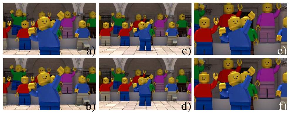 The “quadri-rig” blender lego dataset images. a) and b) is