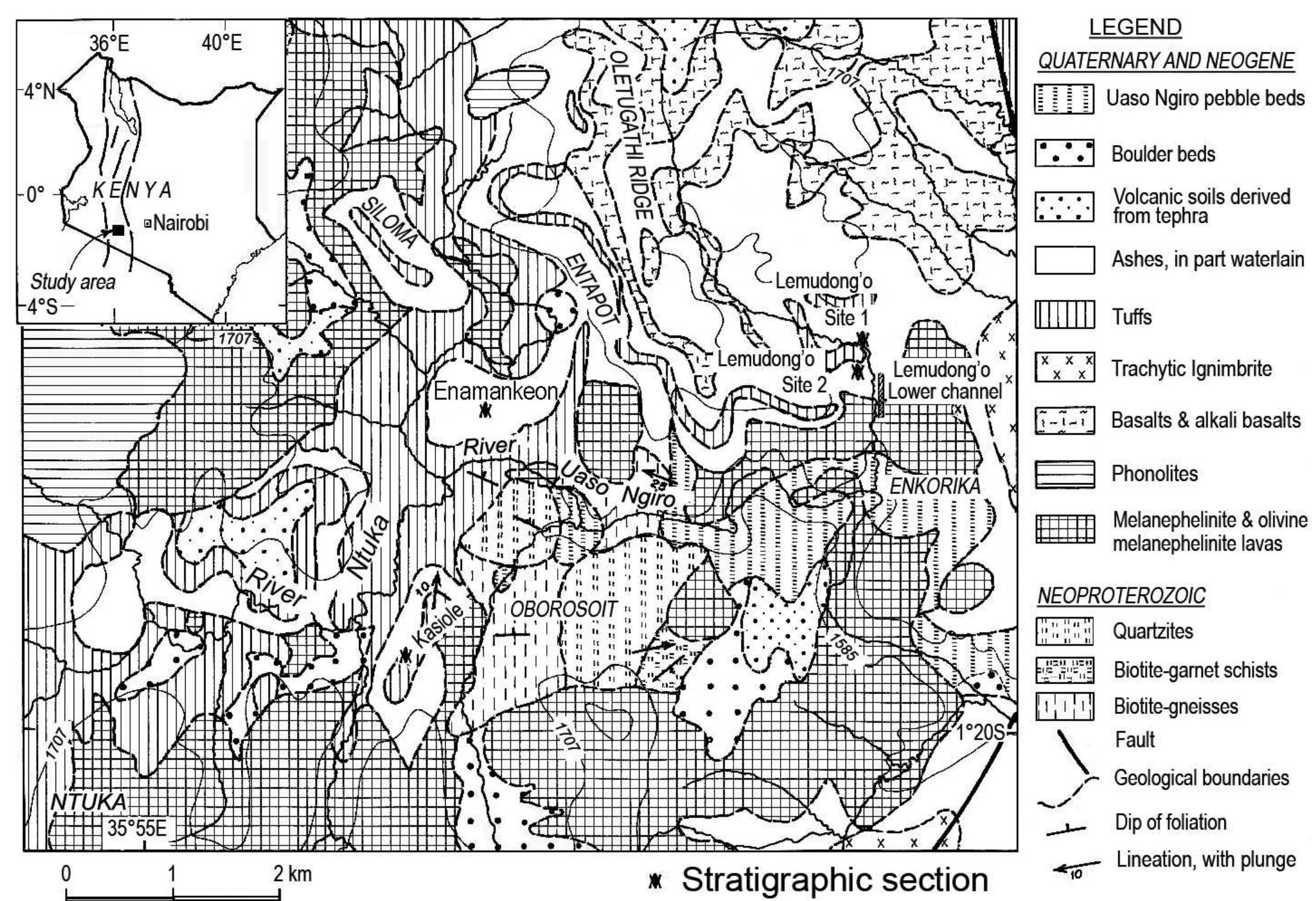 Geological map of narok area (map modified after wright,
