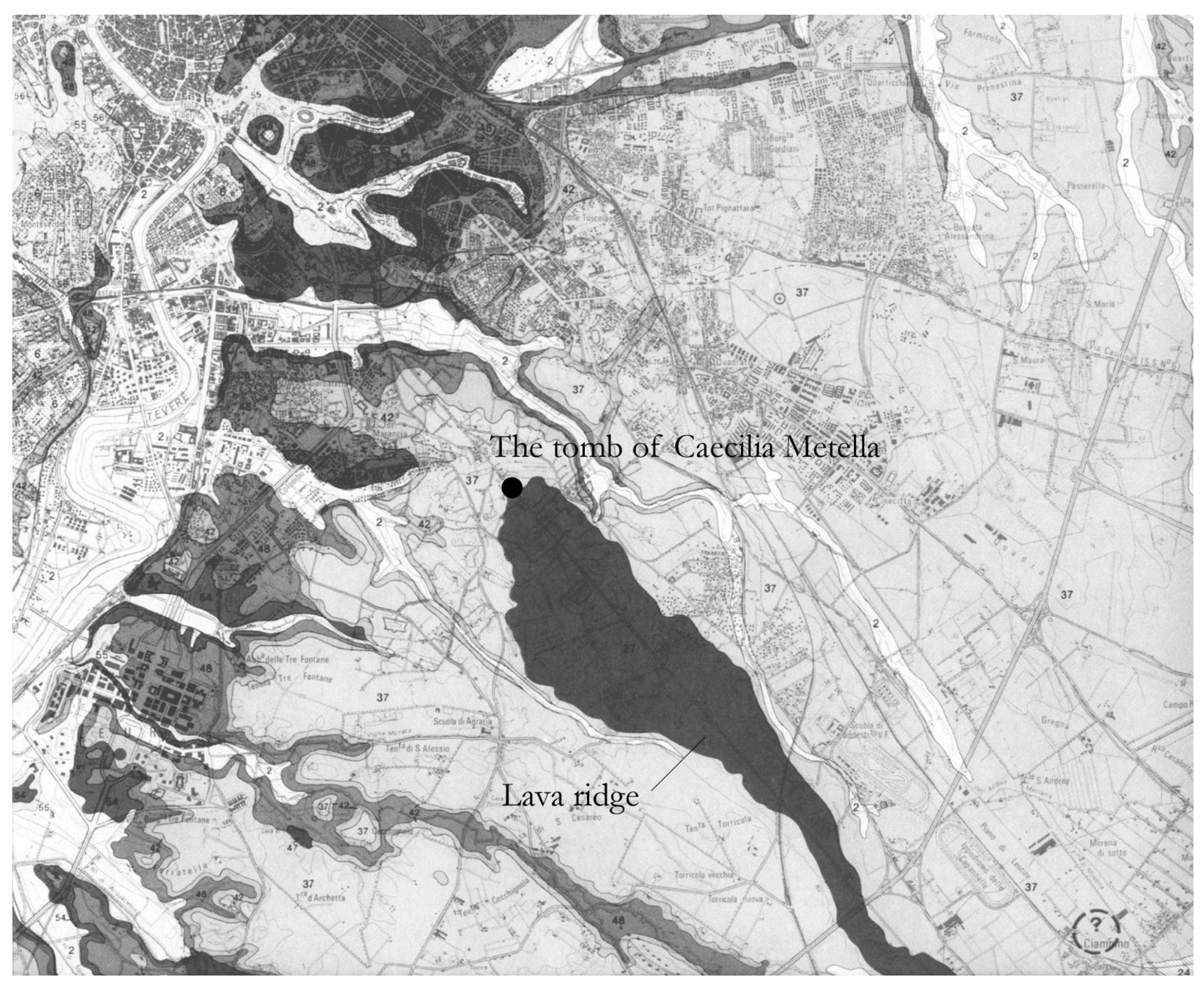 Detail of carta geologica del complesso vulcanico dei coll
