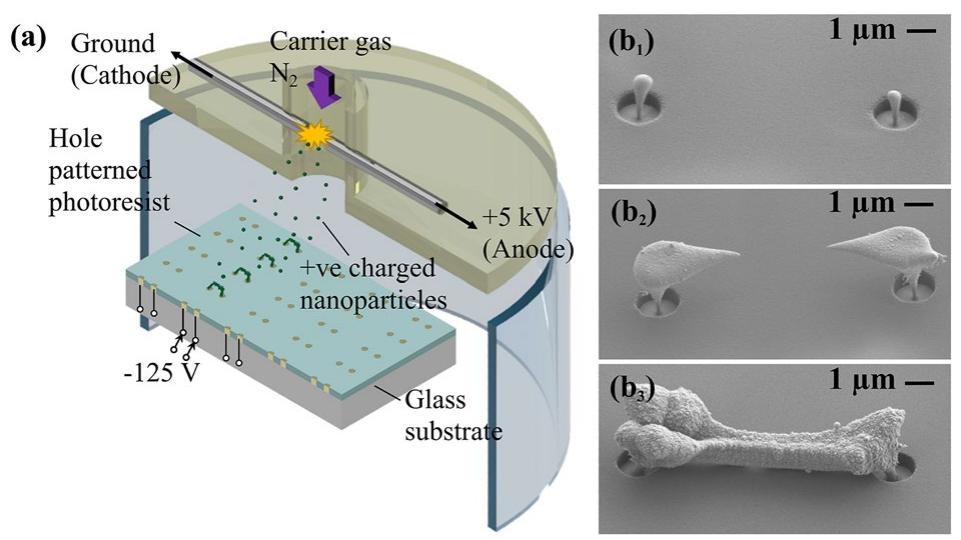 Gas-phase electrodeposition procedure schematics, bridge