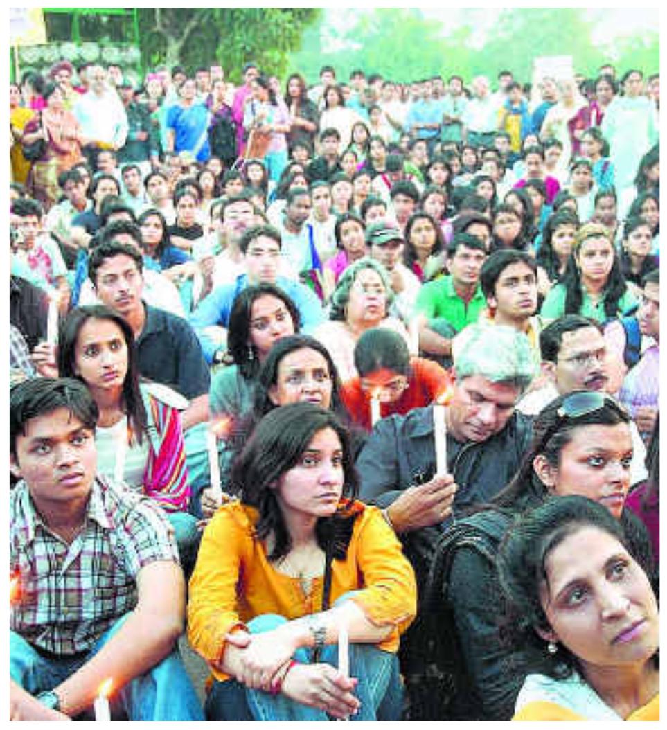 Protesters, largely middle-class residents of delhi and many