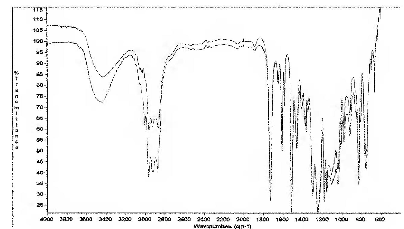 Surface reflectance ftir spectra for the toray sized carbon