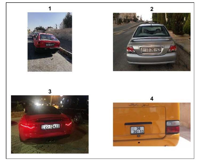 Four sample vehicle images, where the logo of vehicle that