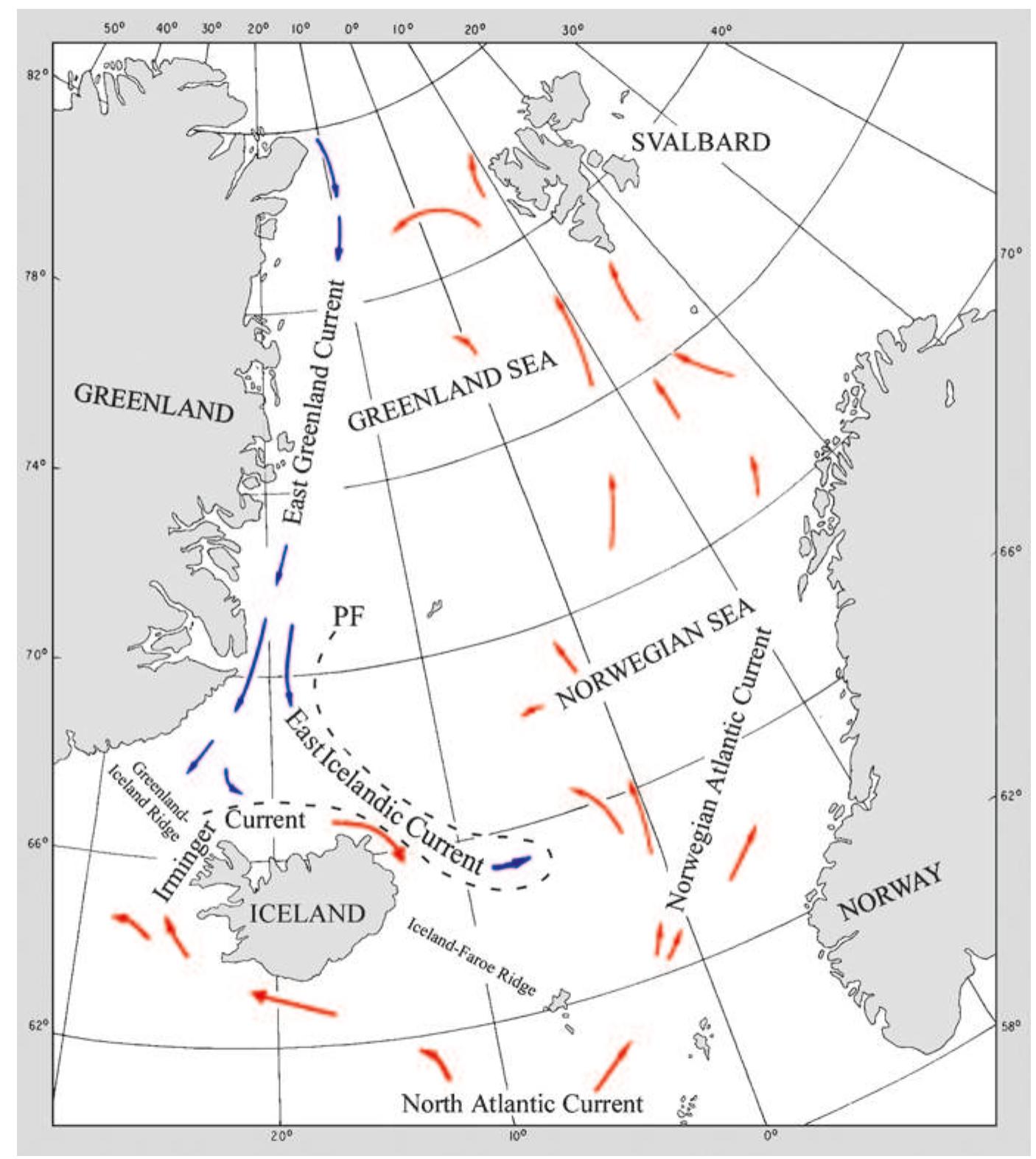 4 map of the northern north atlantic showing the main