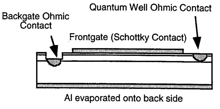Cross-section view of processed sample with all contacts