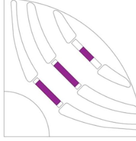 Rotor cross-section of neo-syr with thinner magnets.